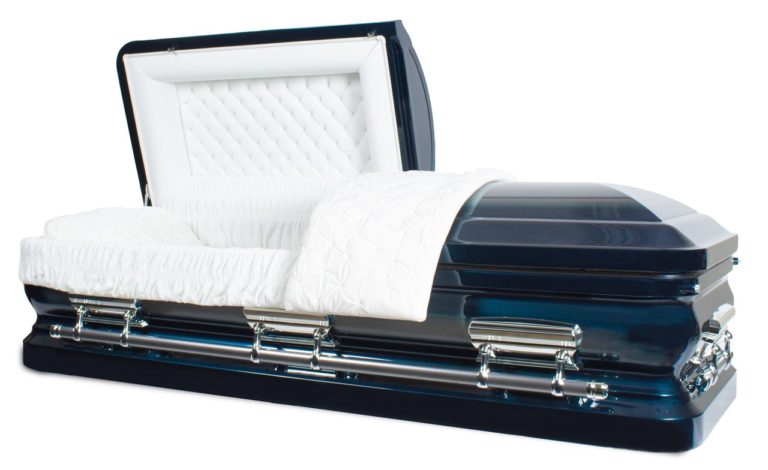 Royale Blue Brush Casket with White Velvet Interior – Quality Choice ...